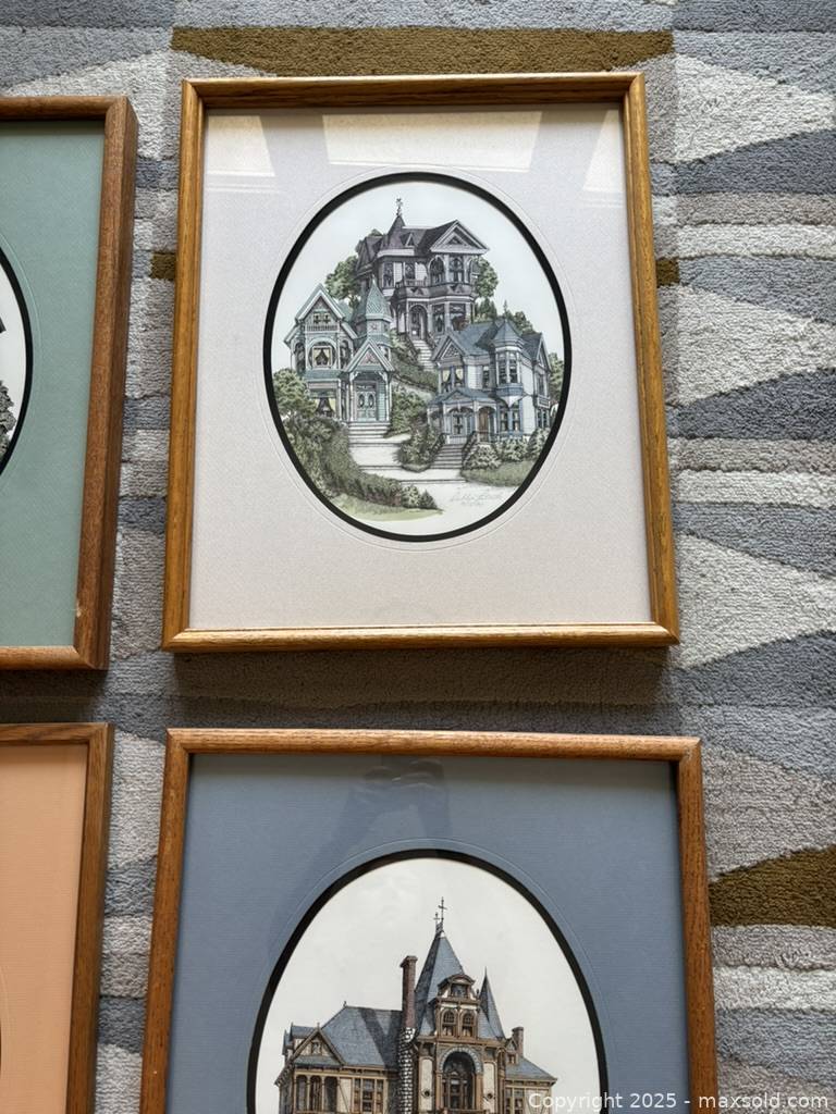 Debbie Patrick framed architectural prints set of 4 | Maxsold