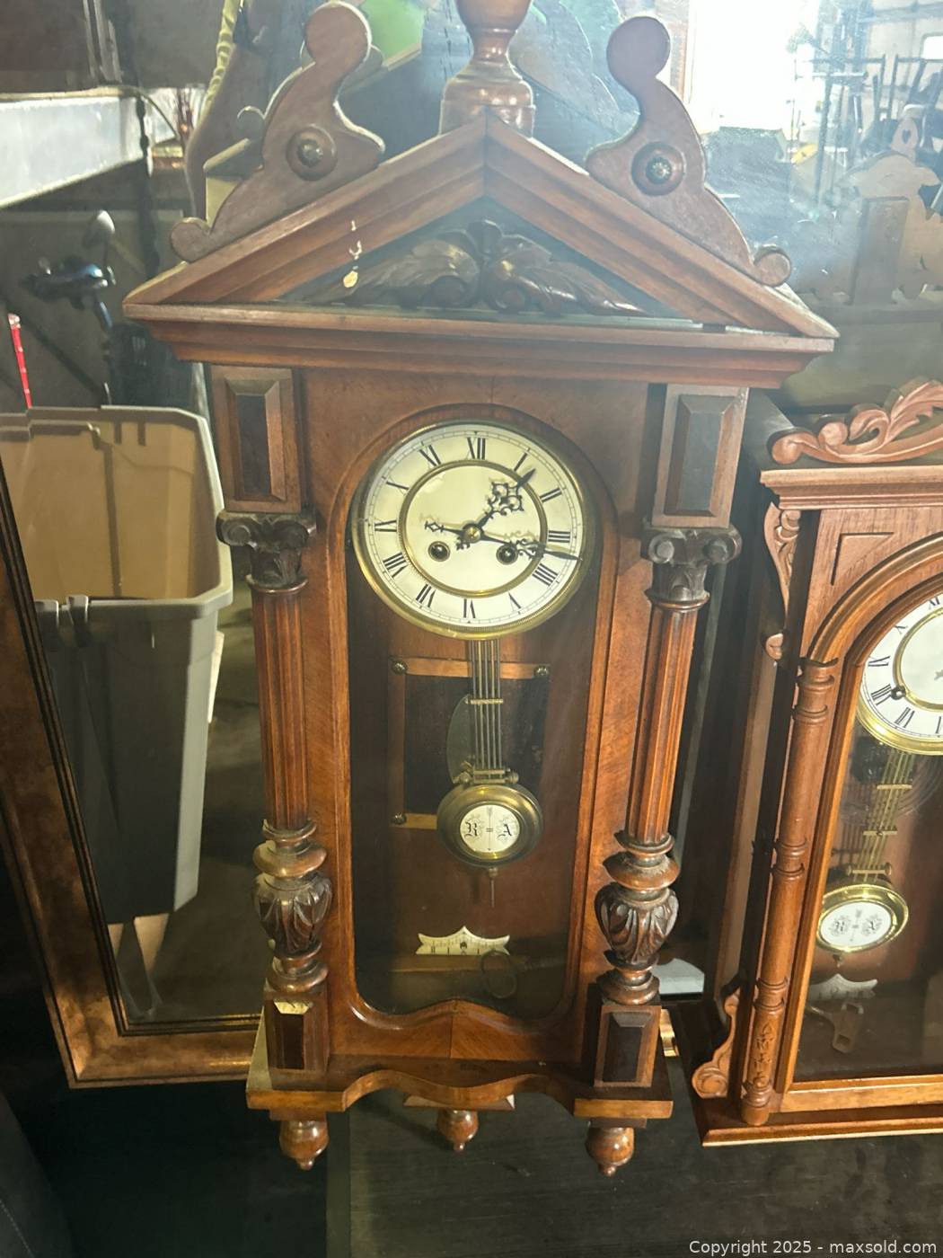 Victorian RA Wood Wall & Mantel Clocks Pair | Maxsold