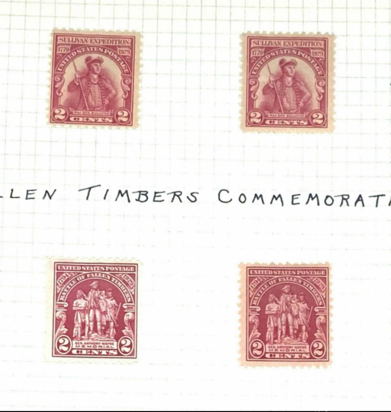 1928-1930 U.S. 2¢ commemorative stamps, 4 issues, 12 pcs | Maxsold