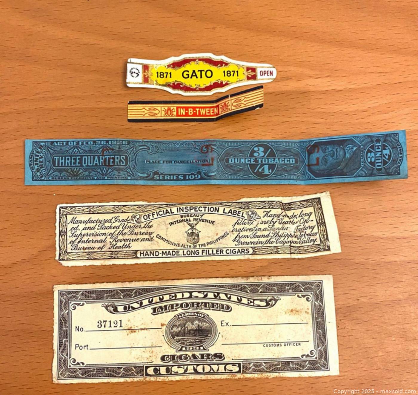 Vintage cigar and tobacco inspection bands | Maxsold