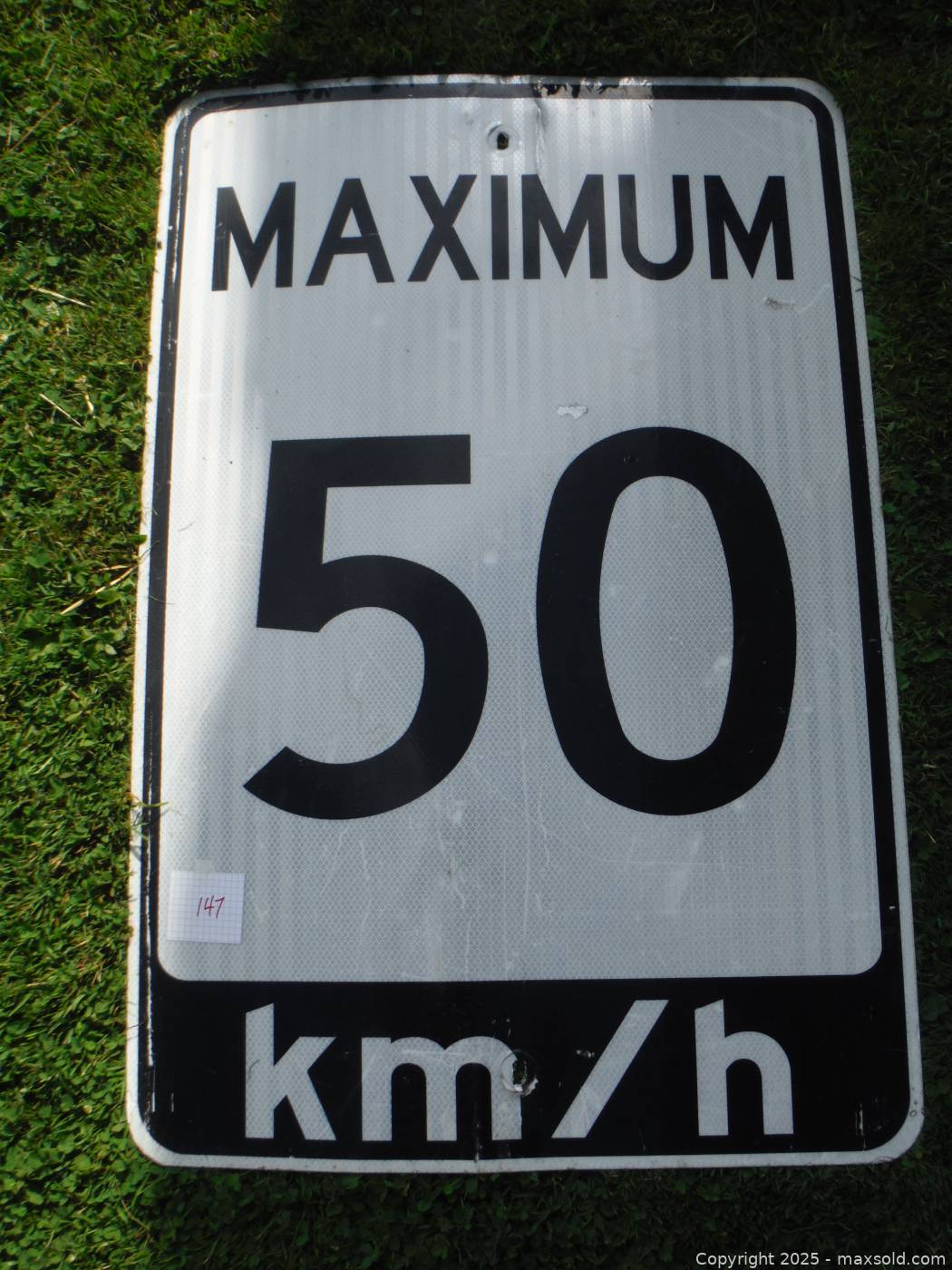 Large Decommissioned 50 km/h Maximum Speed Limit Sign 24x36 inches ...