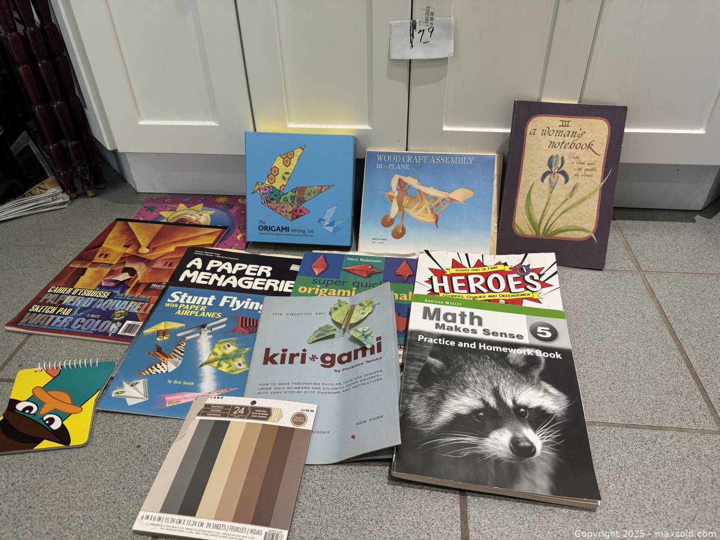 Origami, kirigami, paper airplane and math books with cardstock | Maxsold