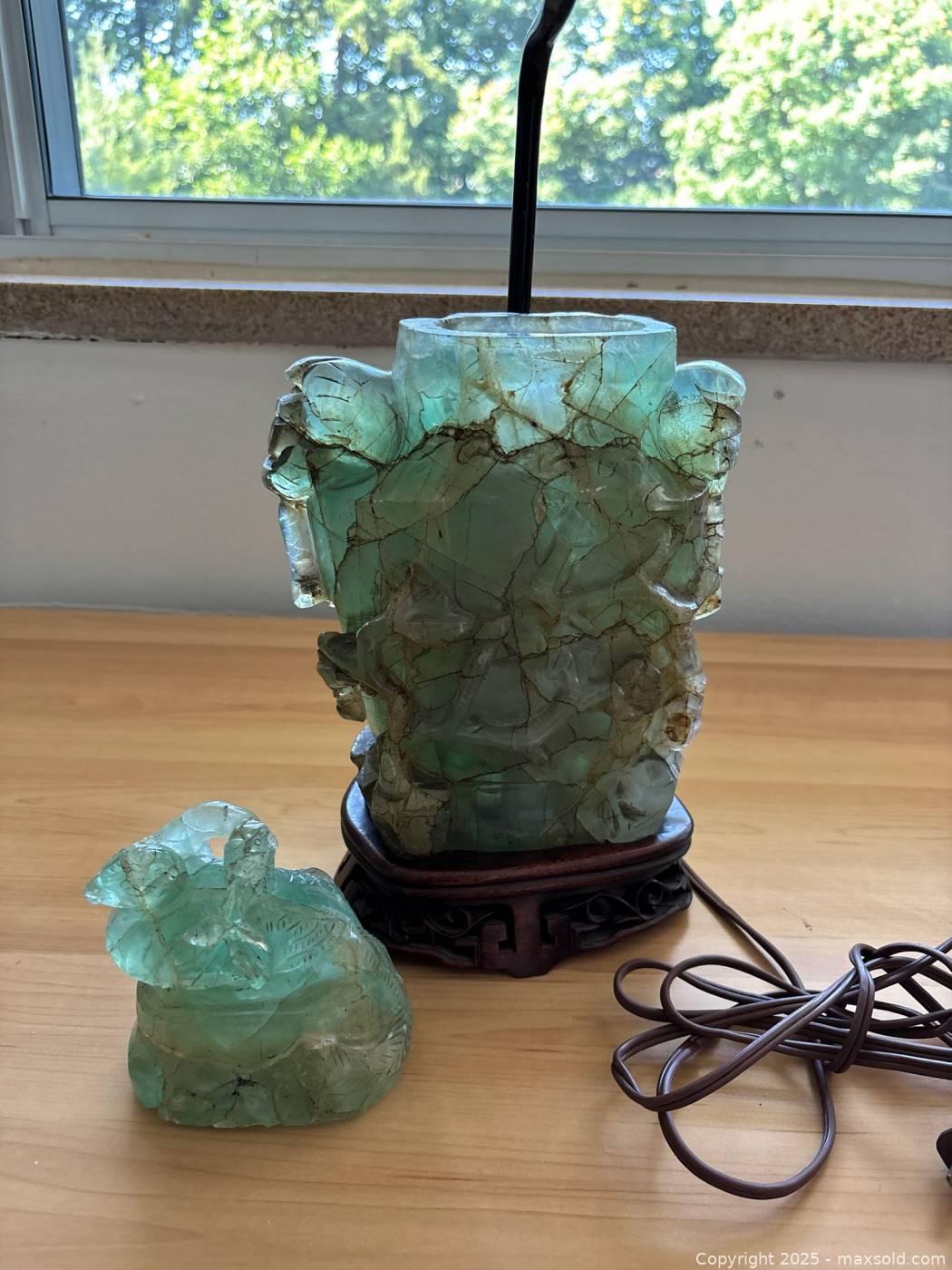 Chinese Carved Jade Table Lamp | Maxsold