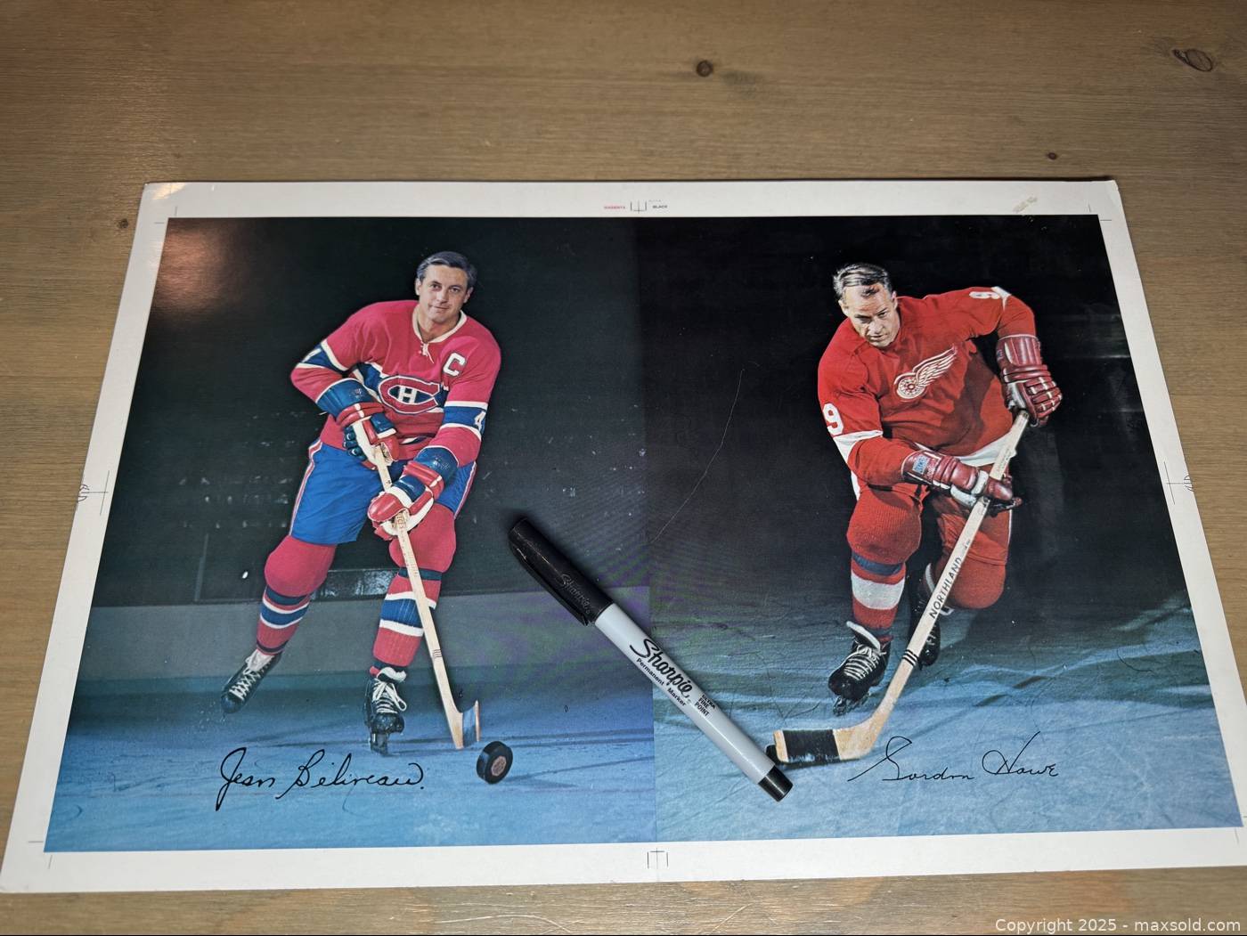 Jean Beliveau & Gordie Howe uncut print | Maxsold