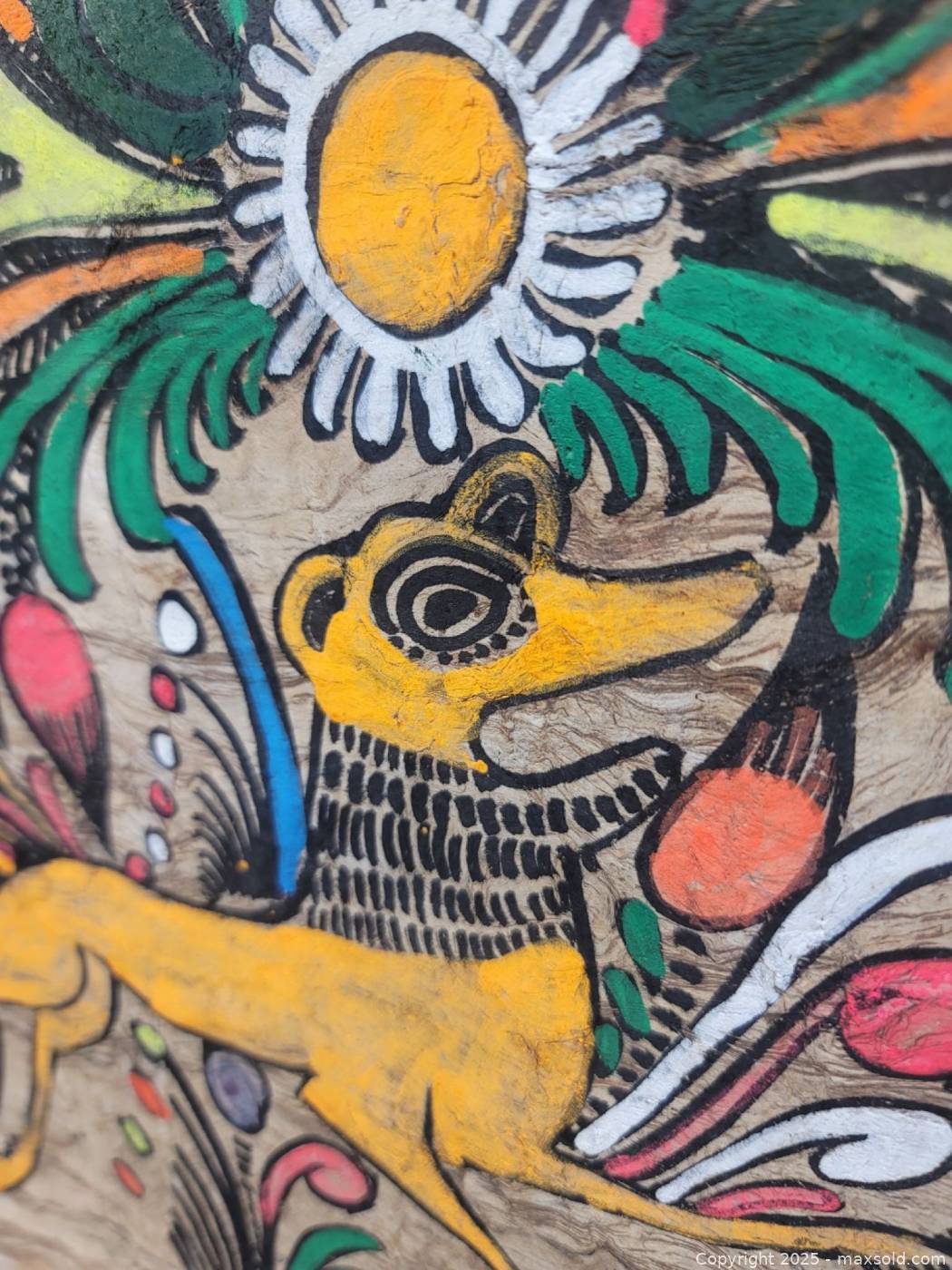 Vintage Mexican Amate Bark Painting Folk Art | Maxsold