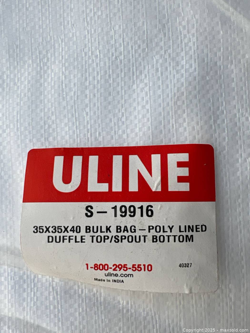 Brand New Uline 3000 lb Bulk Tote Bags, 35x35x40 inches, Duffle Top ...