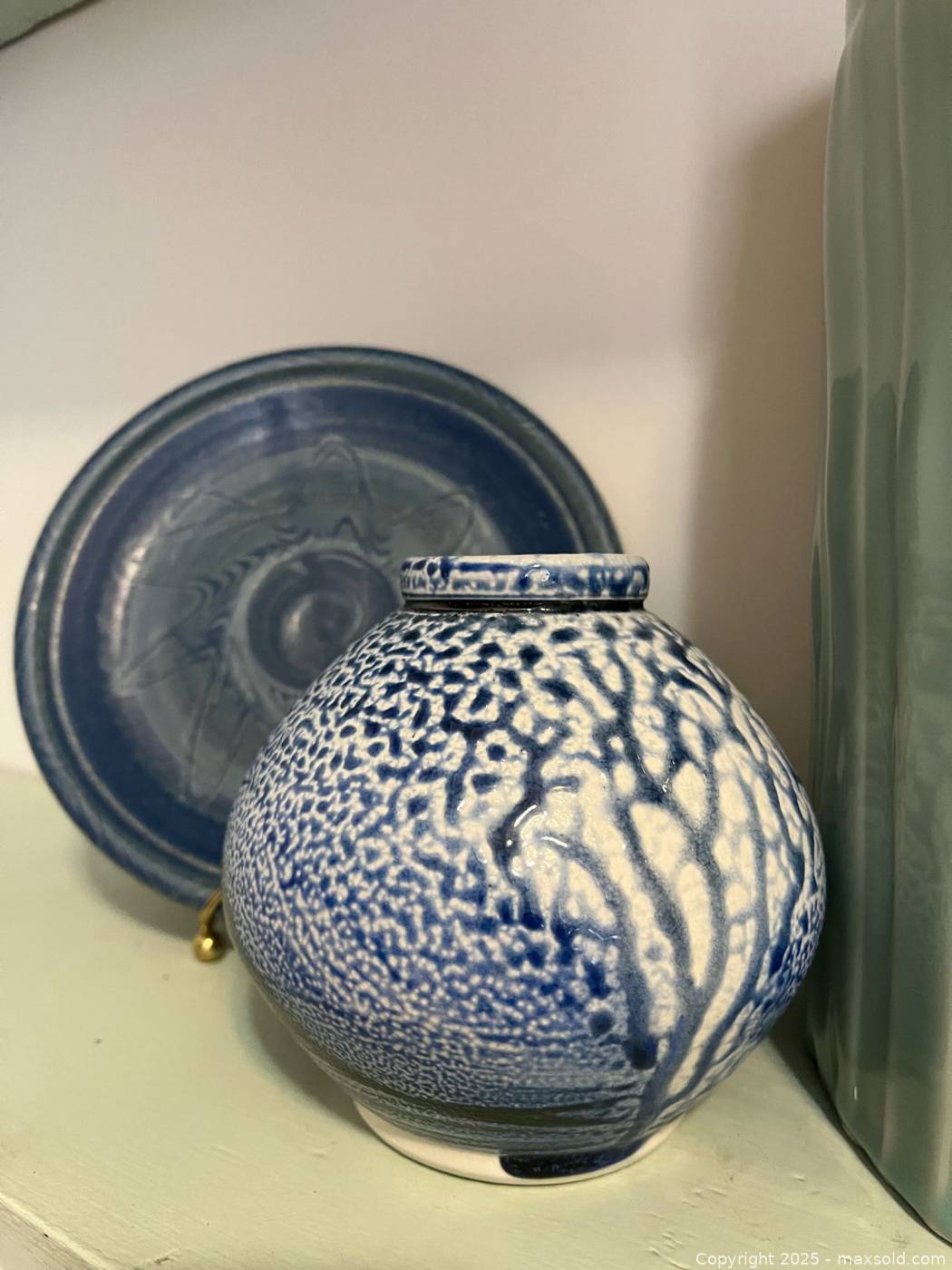 Canadian studio pottery plate and three vases | Maxsold