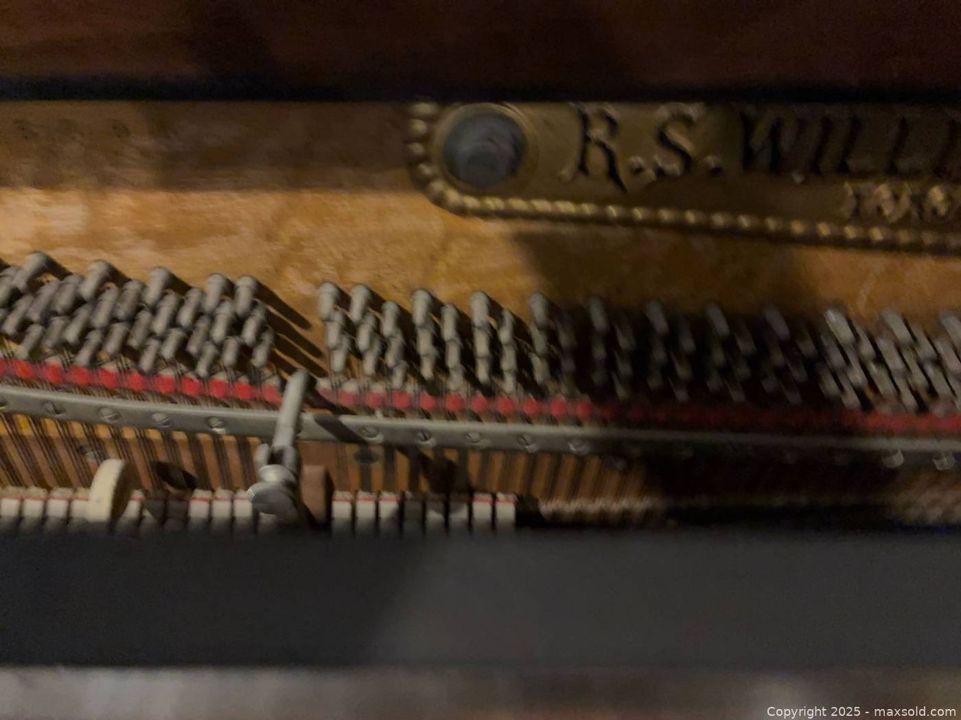 R.S. Williams & Son upright piano with bench and lamp | Maxsold