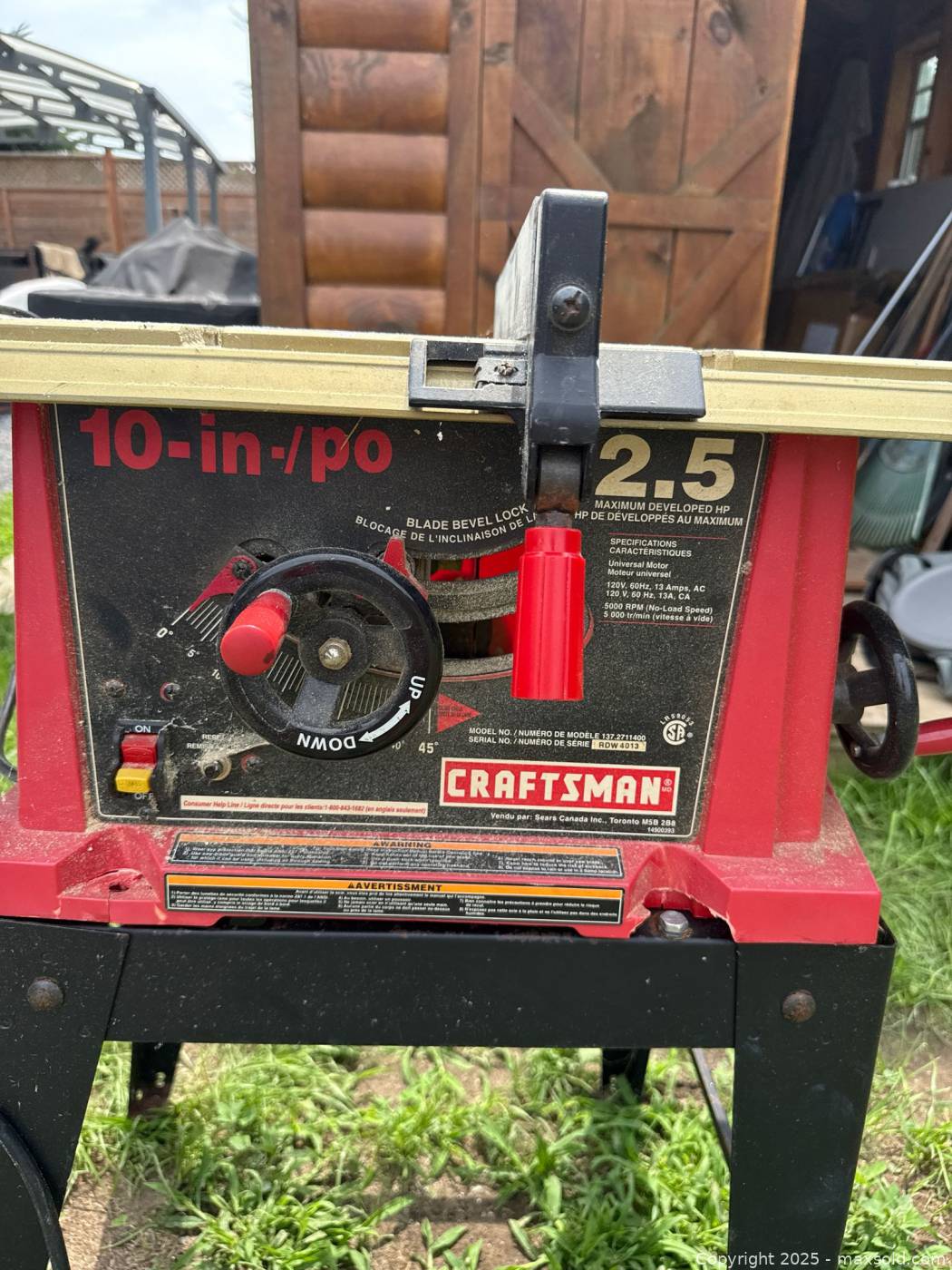 Craftsman 10-inch table saw with stand | Maxsold