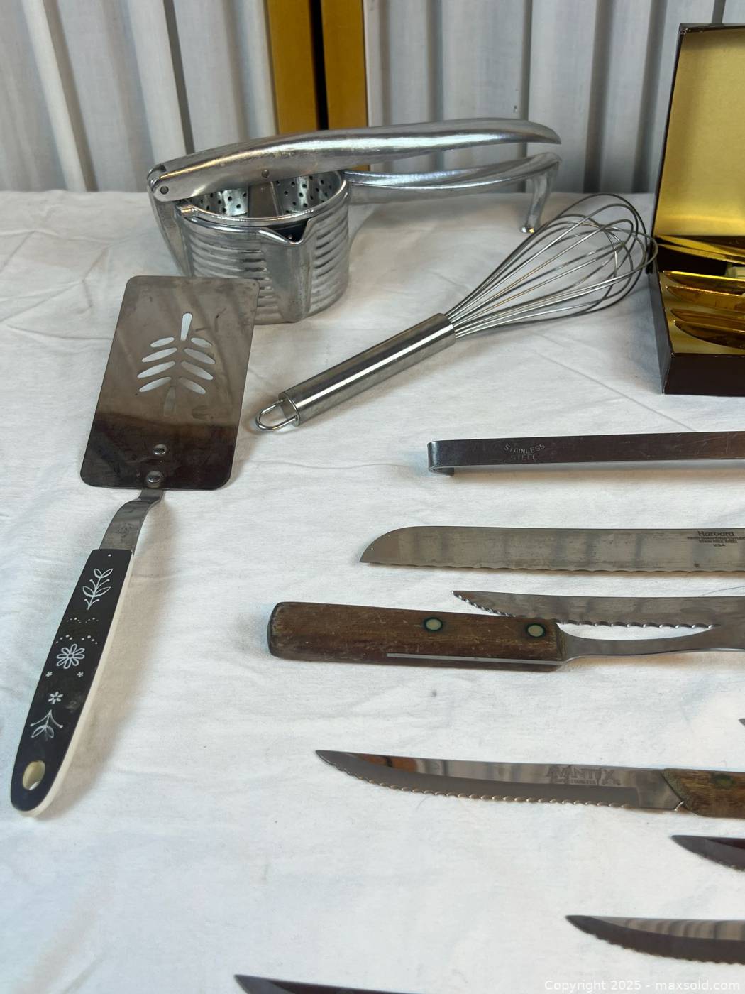 Vintage Kitchen Utensil Lot with Supreme Cutlery Gold-Colored Flatware ...