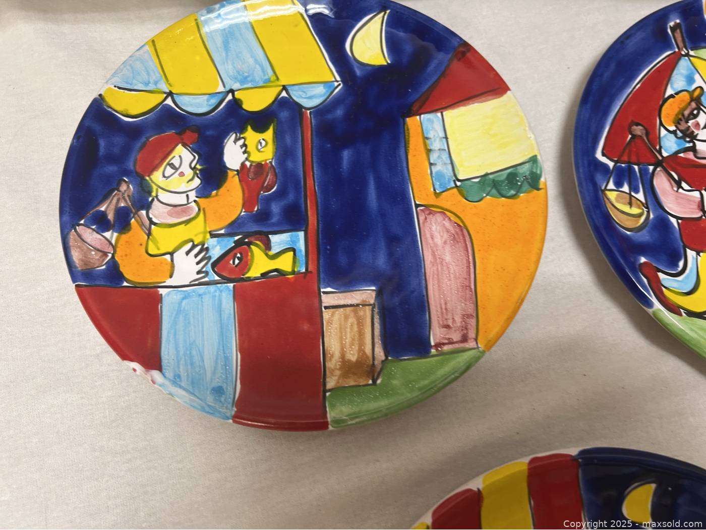 5 Hand-Painted Italian Pottery Plates The Cellar for Macy's | Maxsold