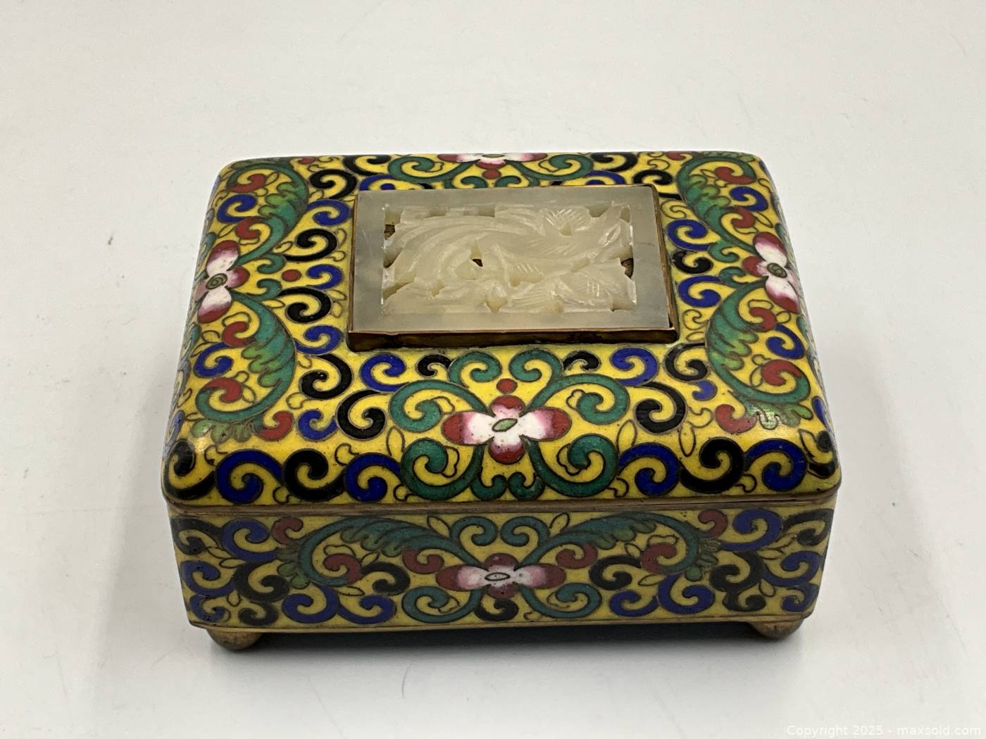 Round Green & Rectangular Cloisonné Boxes | Maxsold