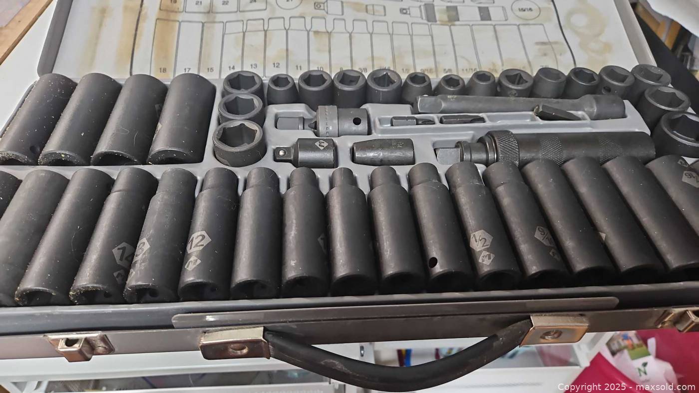 Mastercraft Maximum Impact Socket Set with Case and Impact Wrench | Maxsold
