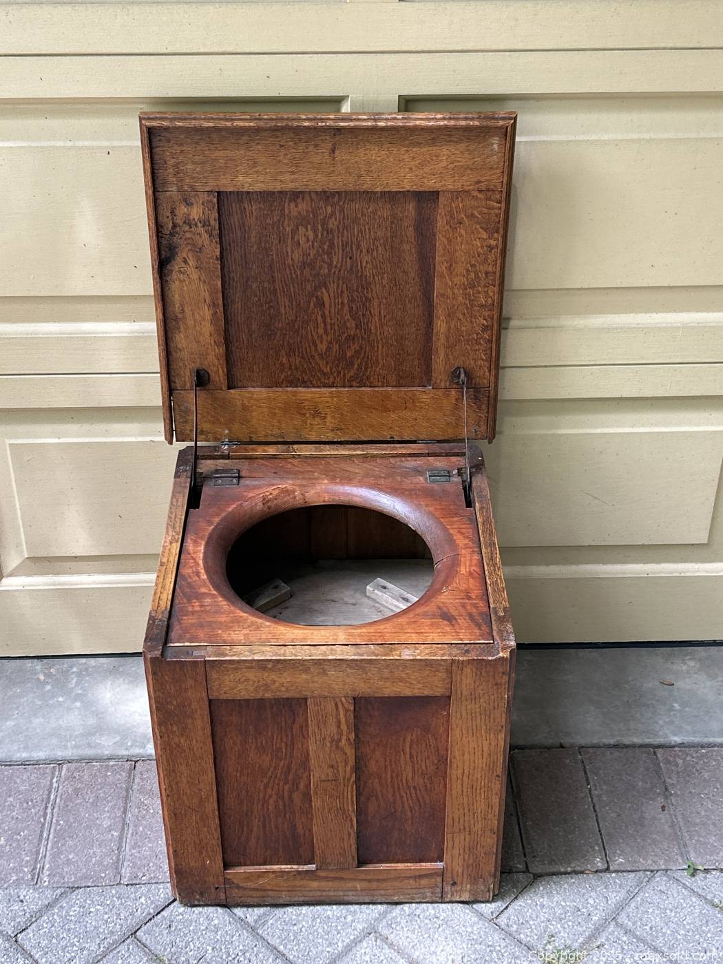 Antique Wooden Commode with Hinged Lid | Maxsold