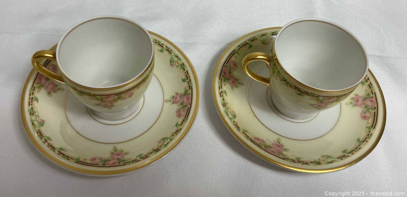 Limoges Elite demitasse cups & saucers, set of 8 | Maxsold