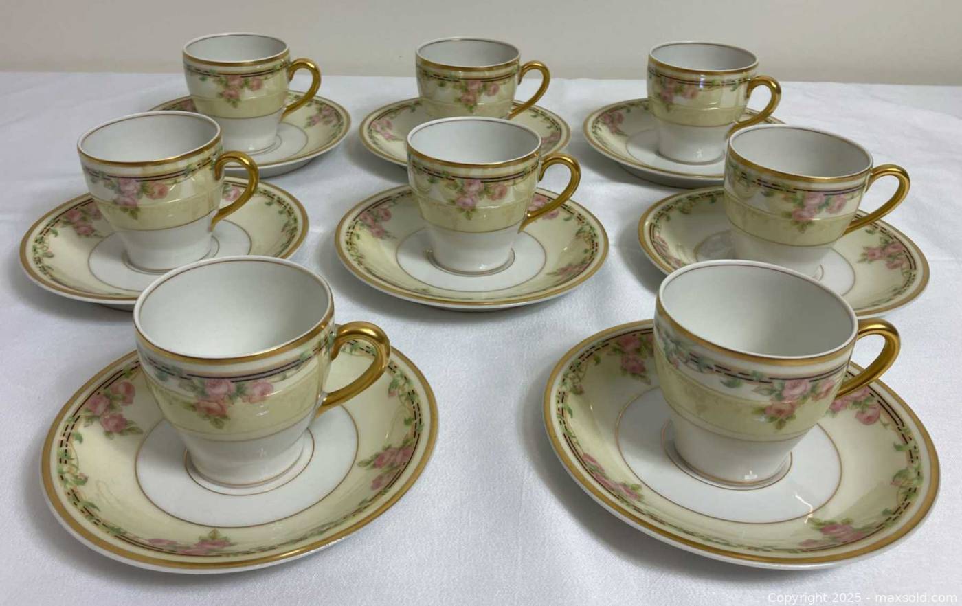 Limoges Elite demitasse cups & saucers, set of 8 | Maxsold