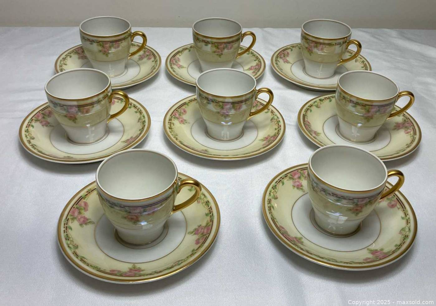 Limoges Elite demitasse cups & saucers, set of 8 | Maxsold