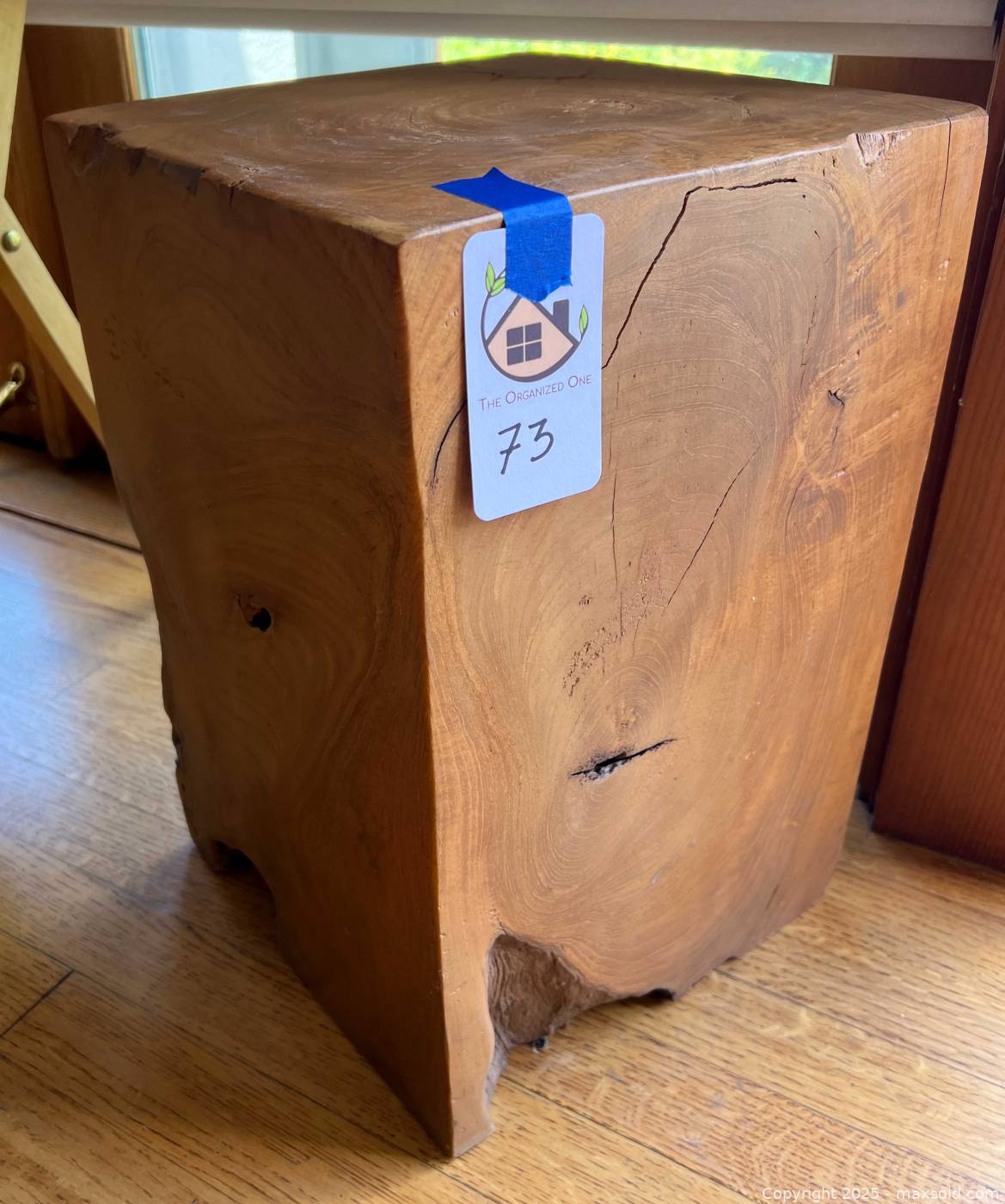 Solid wood cube side table or stool | Maxsold