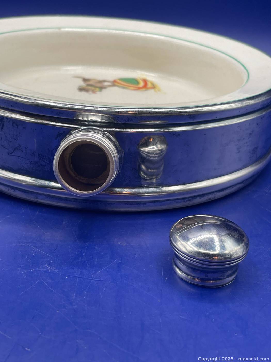 Saxon silverplate baby warming bowl & Birks utensils | Maxsold