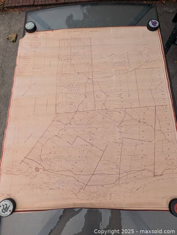 Vintage Leeds County Map | Maxsold