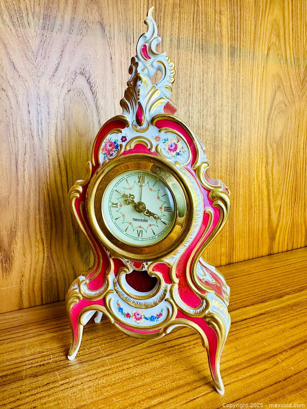 Vintage German Rococo Hand-Painted Porcelain Mantel Clock | Maxsold