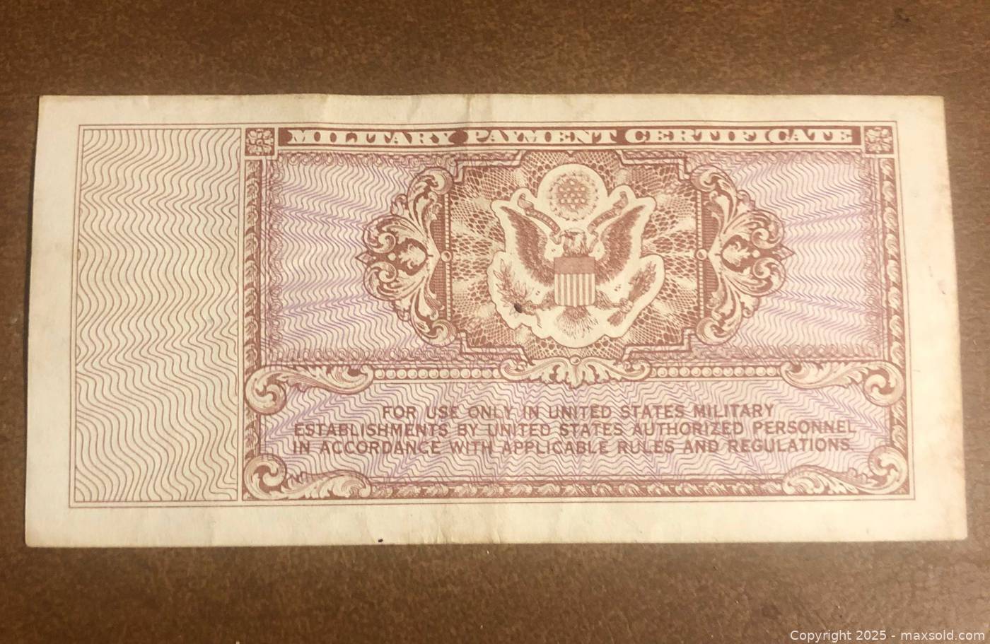 US Military Payment Certificates, 4 Pieces | Maxsold