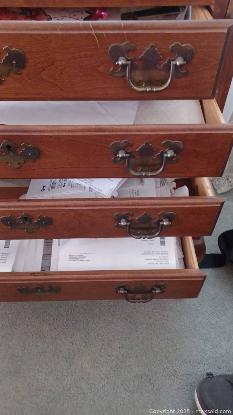 Antique Wood Secretary Desk with Drop-Front and 4 Drawers | Maxsold