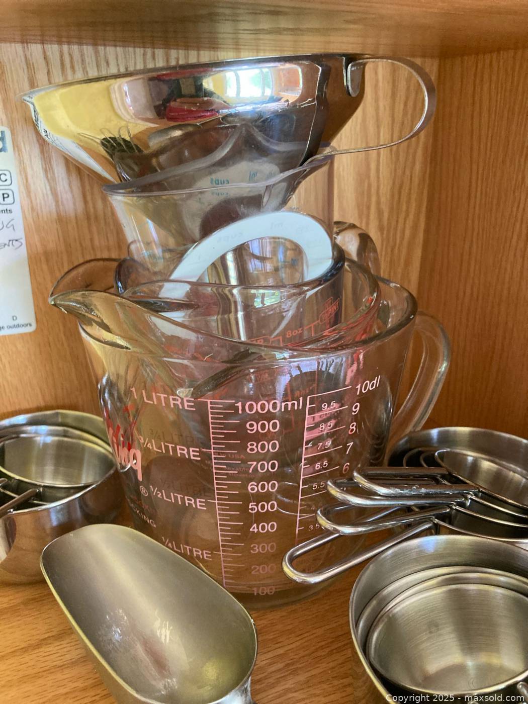 Kitchen Measuring Implements with Pyrex Measuring Cup and Stainless ...