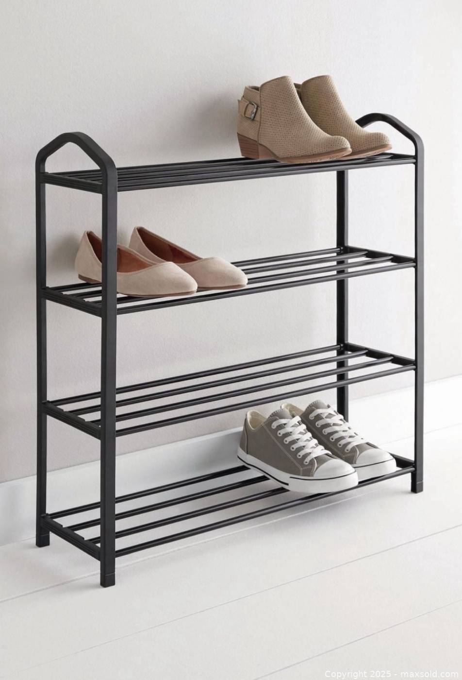 Mainstays 4-tier steel shoe rack, new | Maxsold