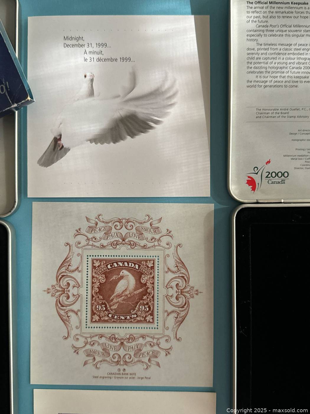 1999 Canada Millennium coin and stamp sets x2 | Maxsold