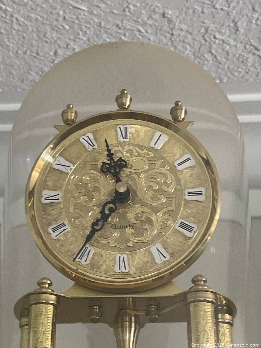 Brass Mantle Clock with Plastic Dome | Maxsold