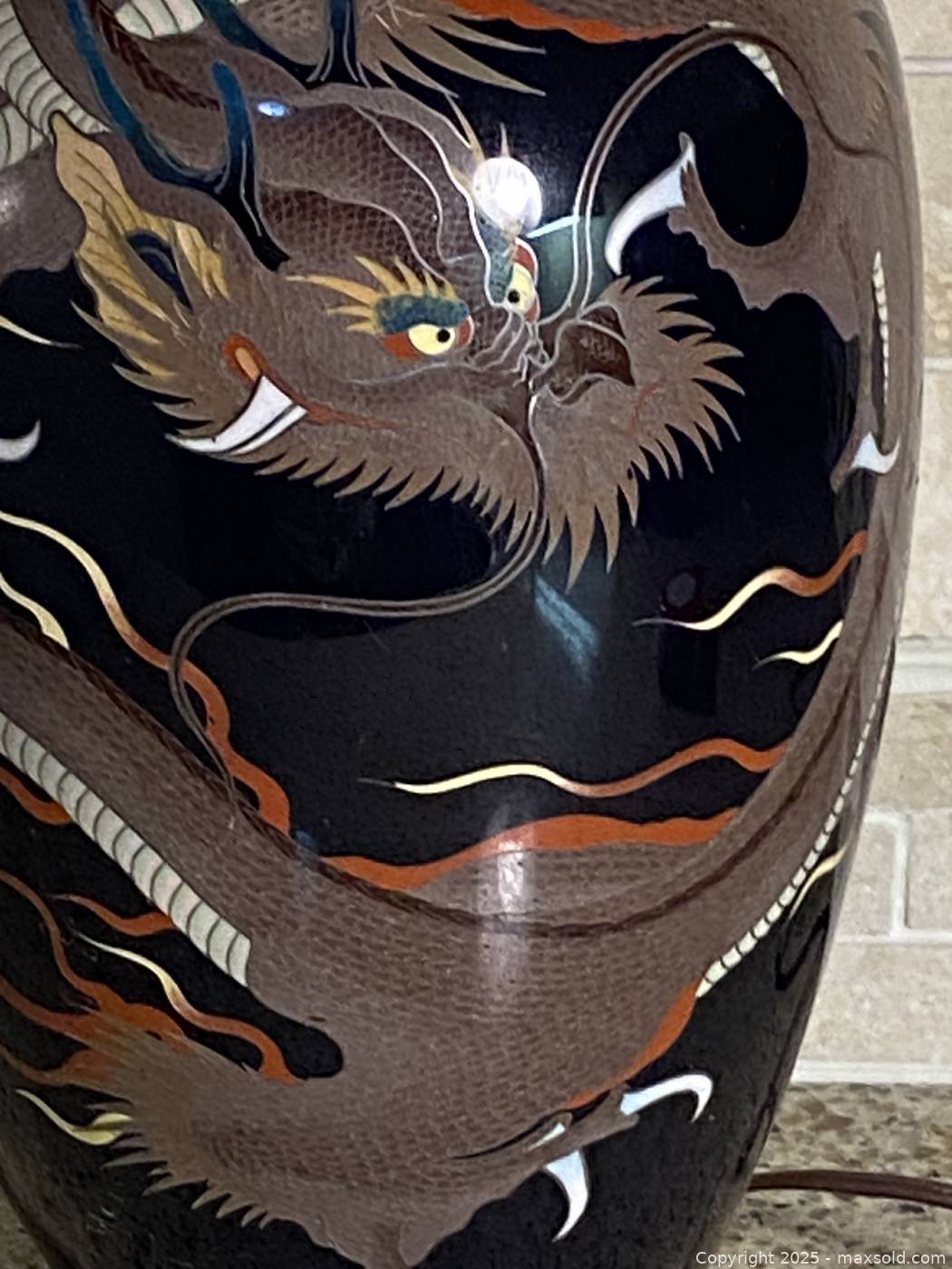Vintage ceramic dragon table lamp 24