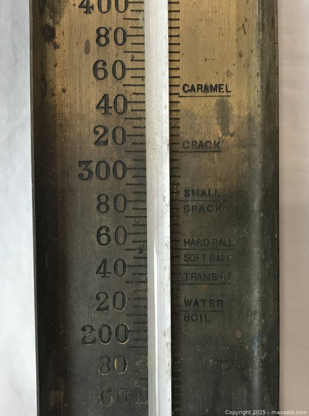 1920s G.M. Zeal brass candy thermometer | Maxsold