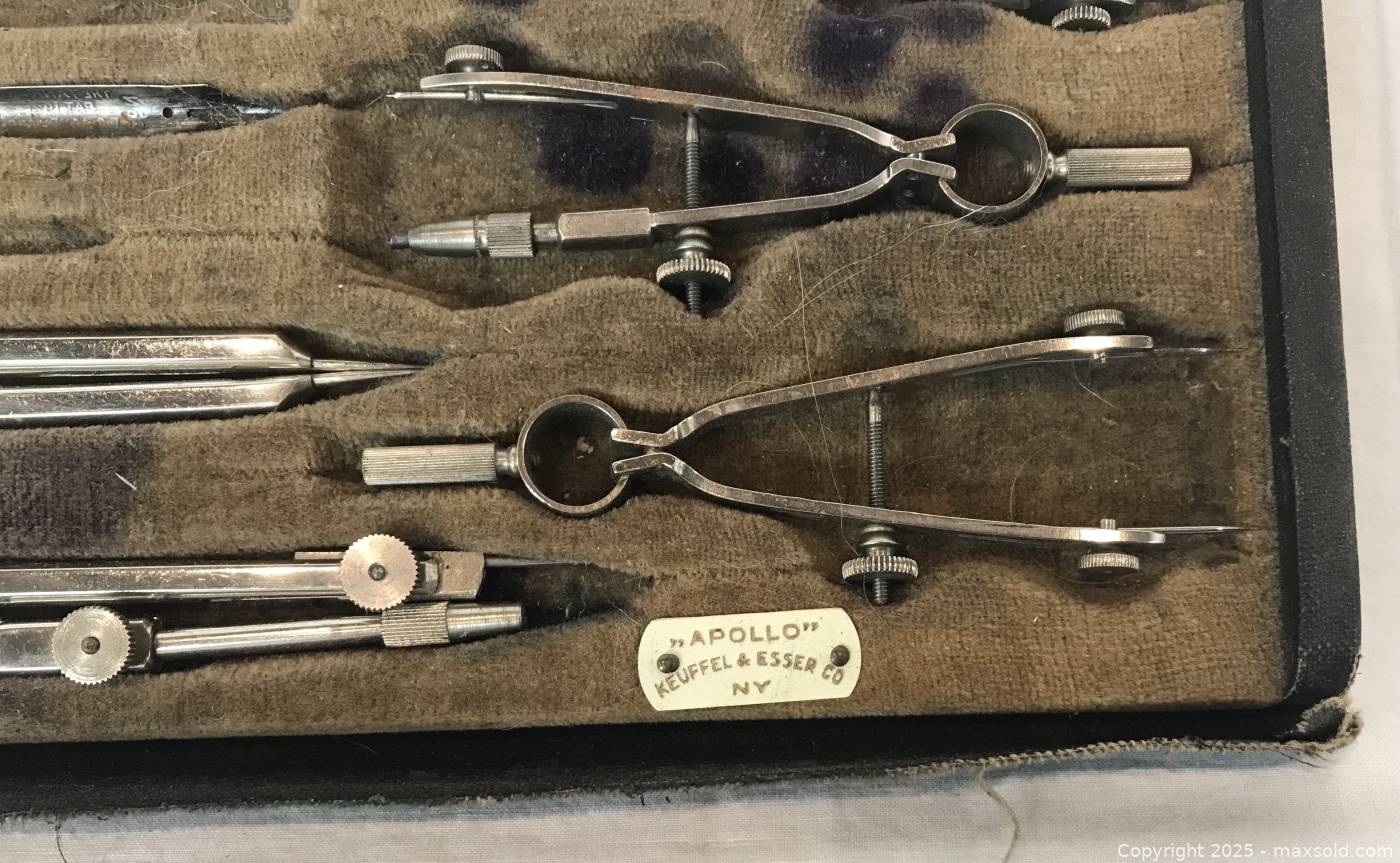 Keuffel & Esser Apollo drafting tool set, case top missing | Maxsold