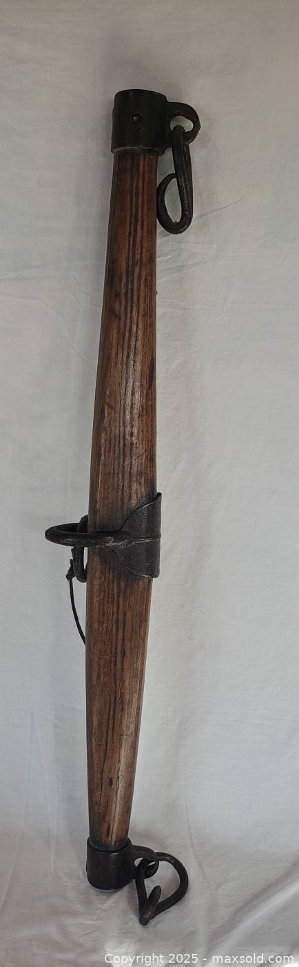 Antique wooden horse tree yoke with iron hardware | Maxsold