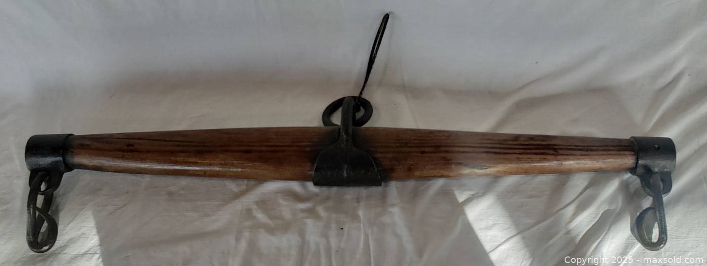 Antique wooden horse tree yoke with iron hardware | Maxsold