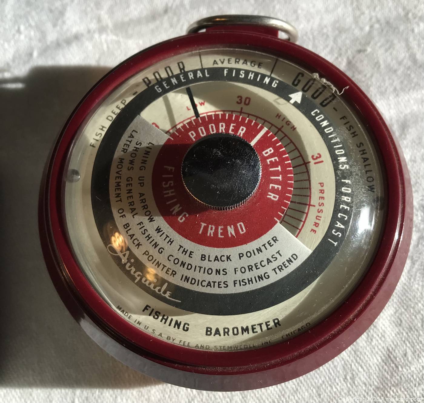 1950s Airguide fishing barometer with case | Maxsold