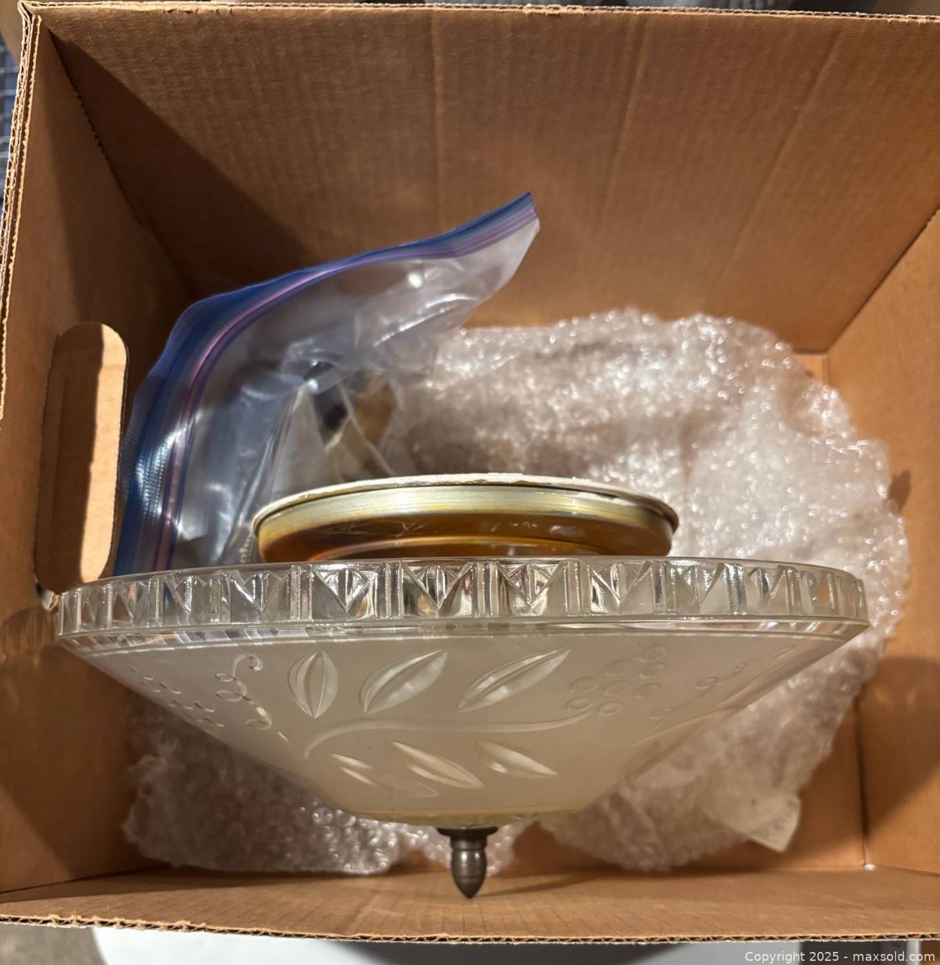 Ceiling fan, milk glass lamps, shade, sconces | Maxsold