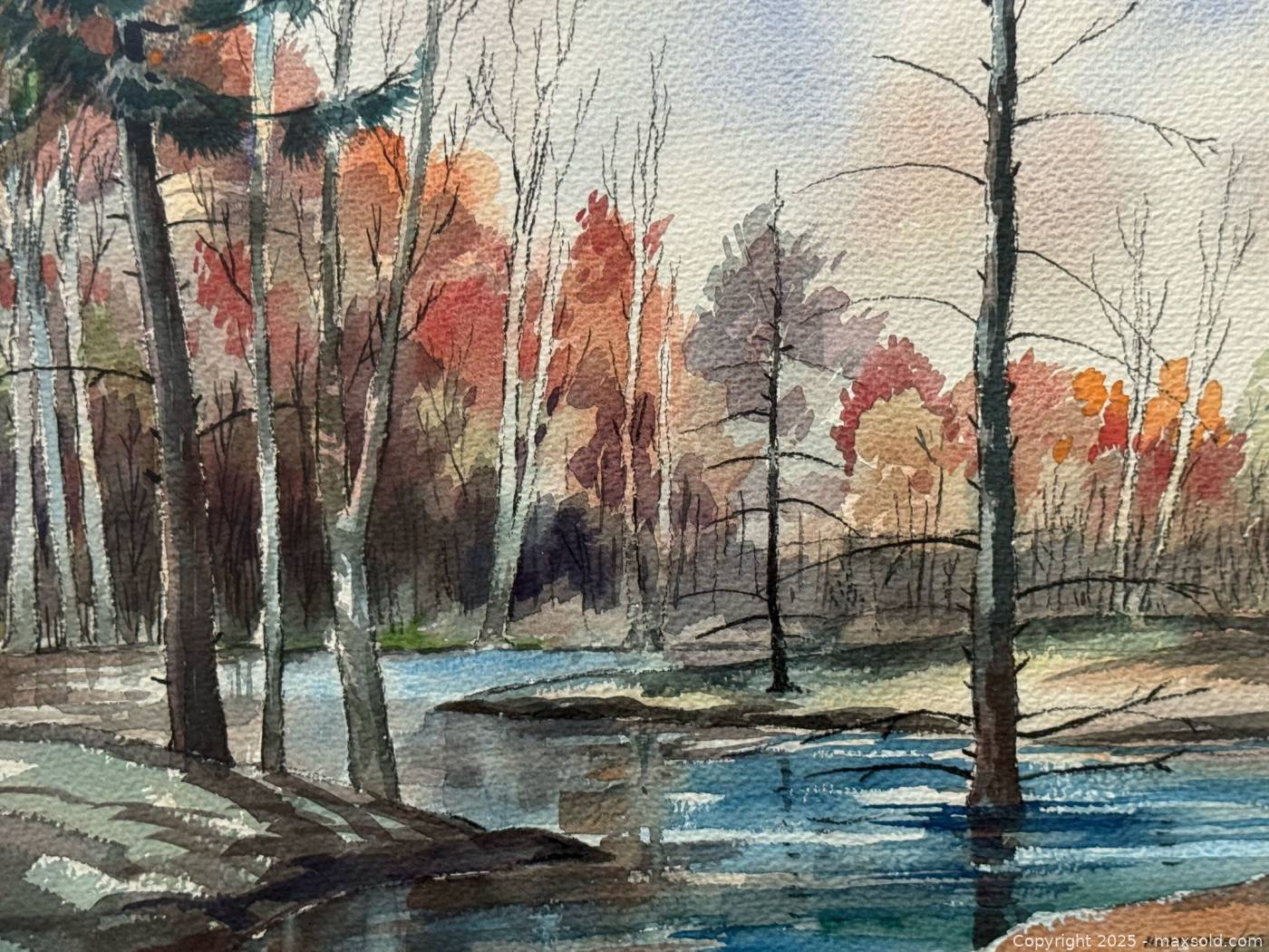 1956 watercolour Beaver Dam Koshlong Lake signed Heathcote | Maxsold