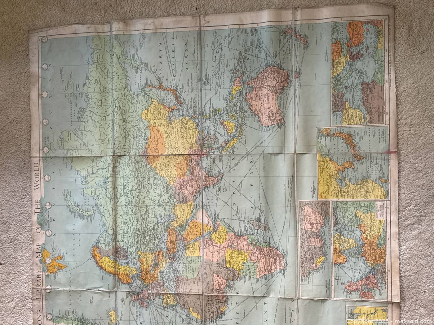 W. & A.K. Johnston Library Map of the World | Maxsold