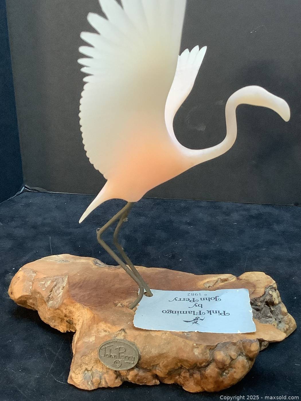 John Perry wildlife sculptures and wood bird | Maxsold