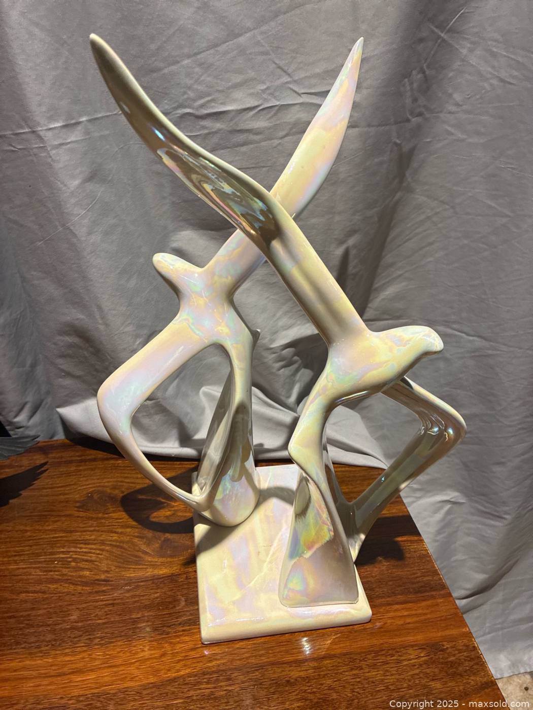 Mid-Century Iridescent Abstract Ceramic Sculpture | Maxsold