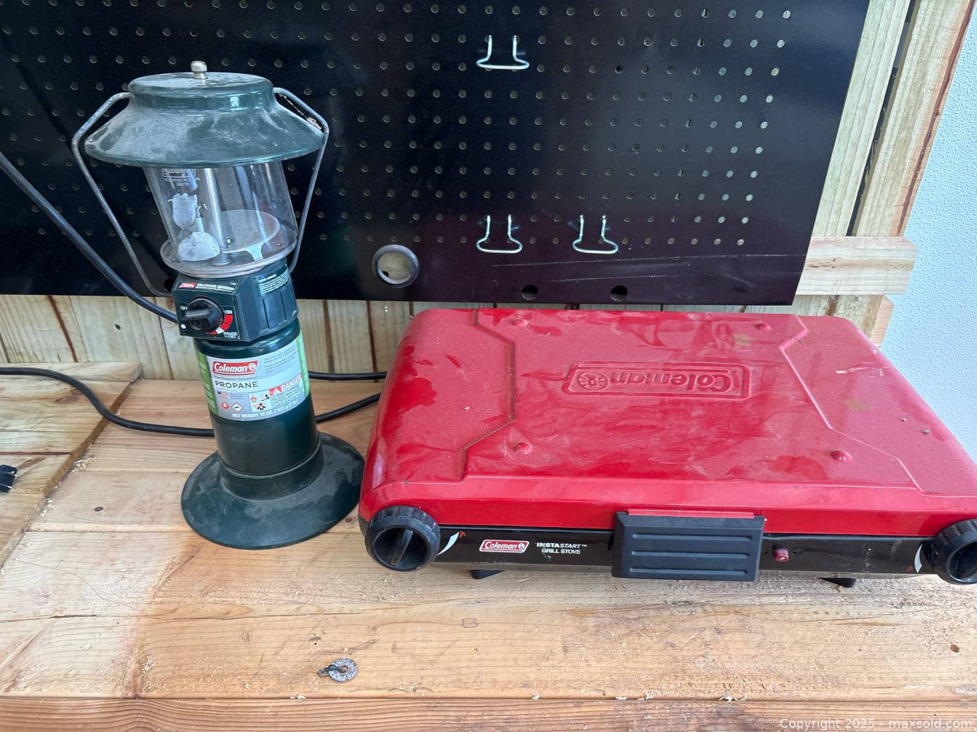 Coleman Propane Lantern, Grill Stove, 3 Spinning Rod & Reel Combos ...