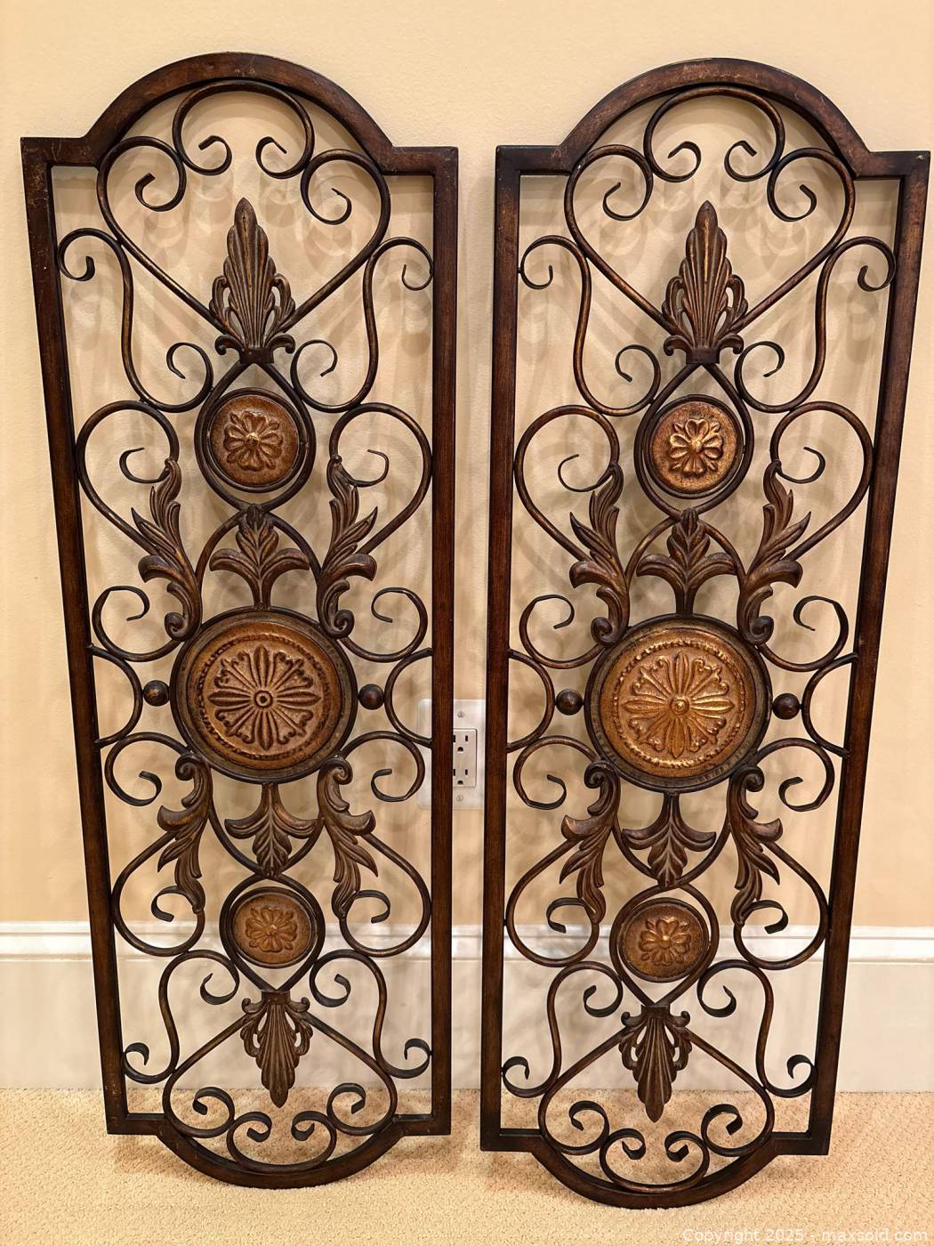 Pair of wrought iron wall panels | Maxsold