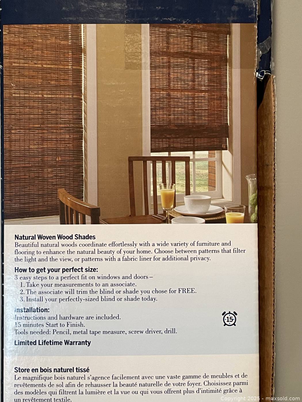 Levolor wood shade & Umbra valance rod, new | Maxsold