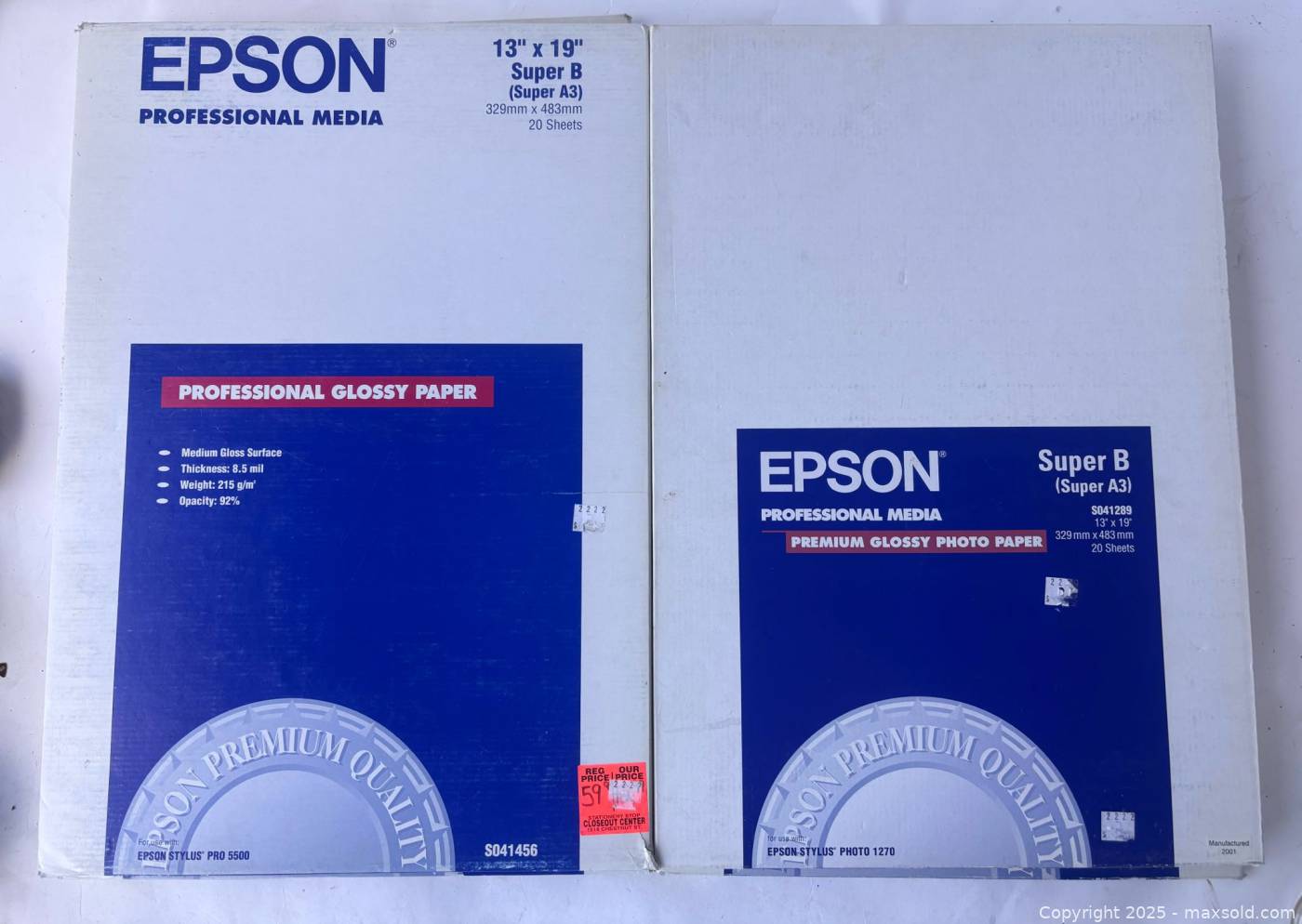 Epson 13x19 Photo Paper 7 Boxes And Roll | Maxsold