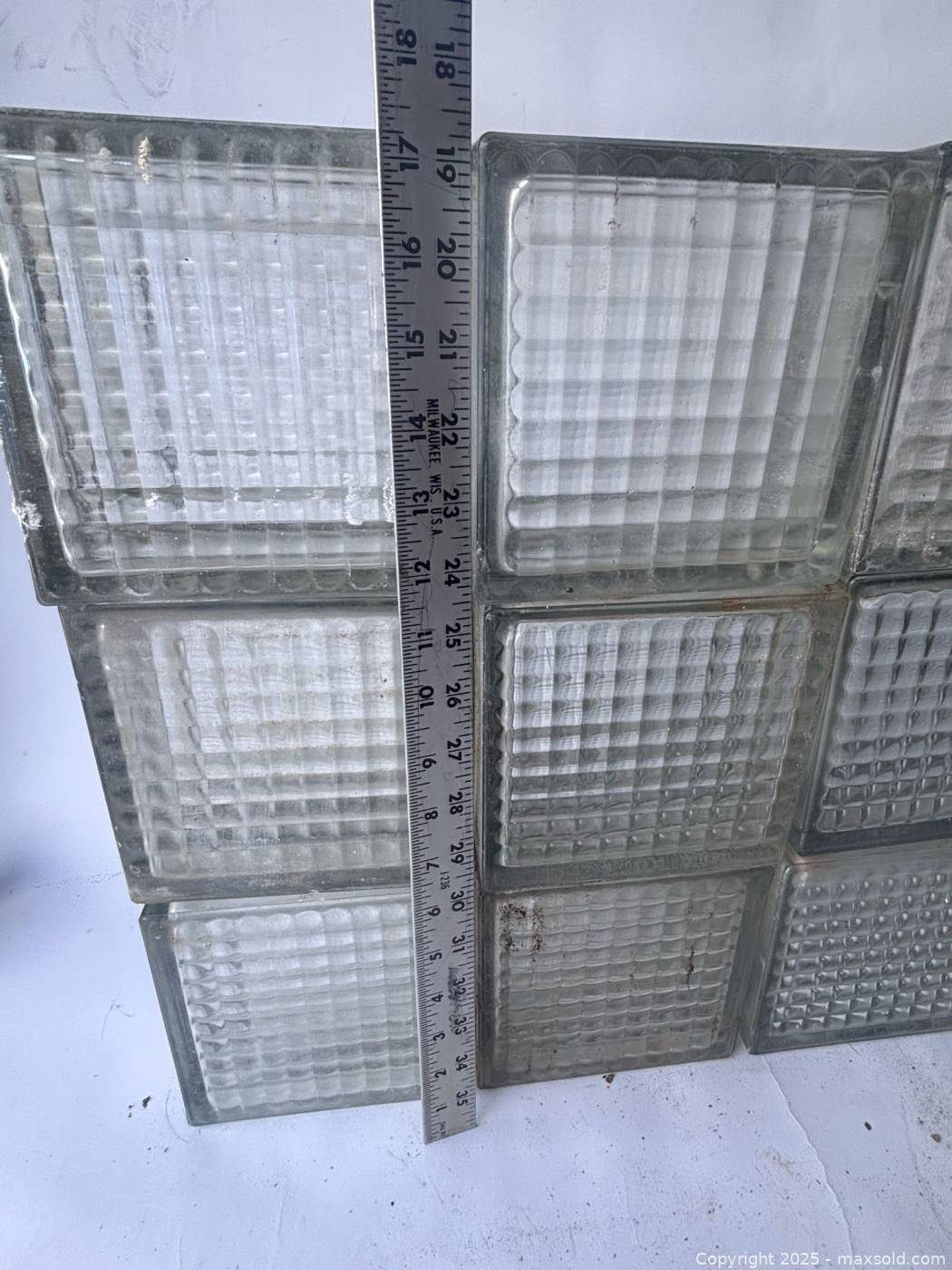 Twelve clear textured glass blocks | Maxsold