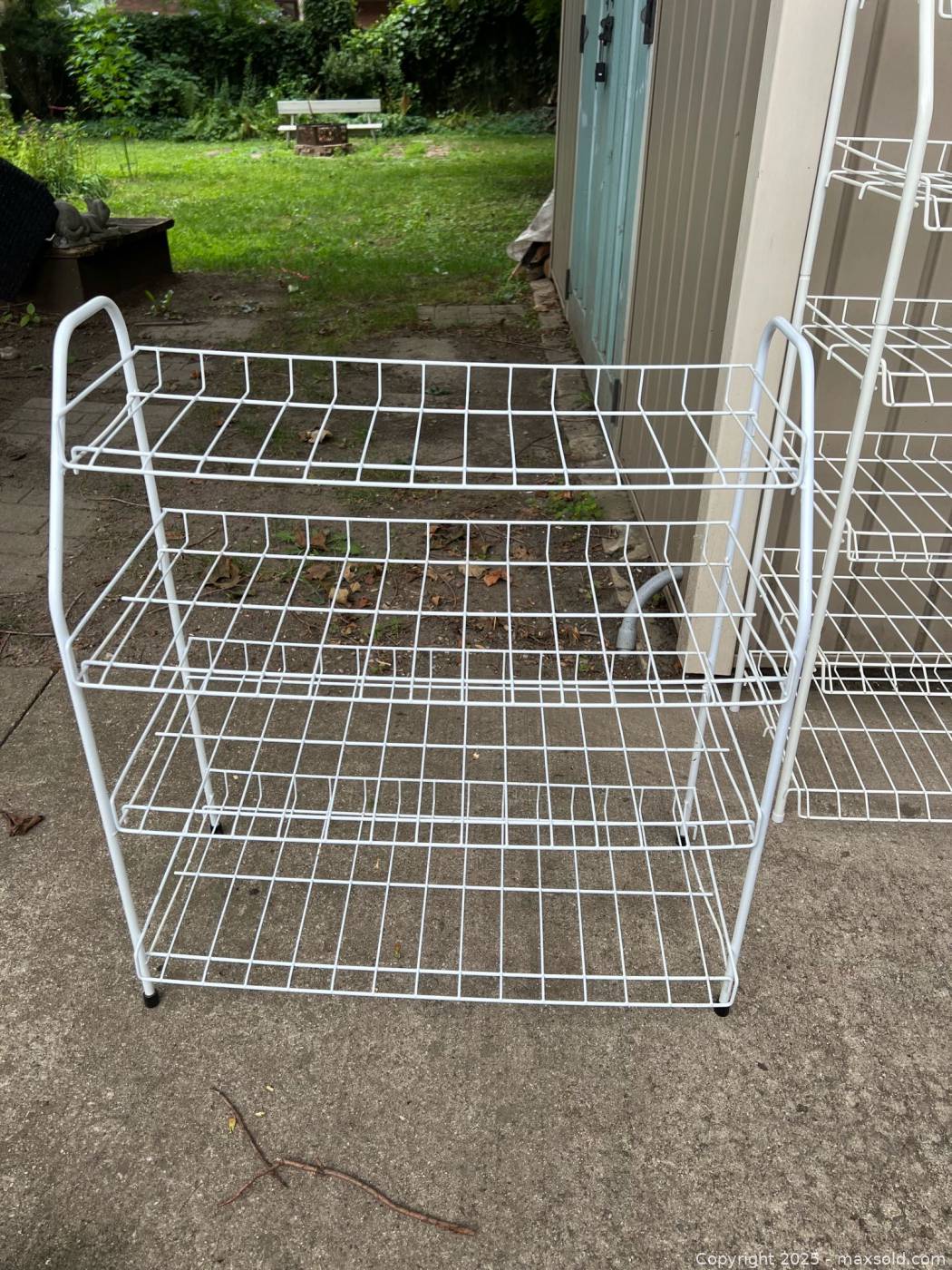 Two collapsible 4-tier wire shelves | Maxsold