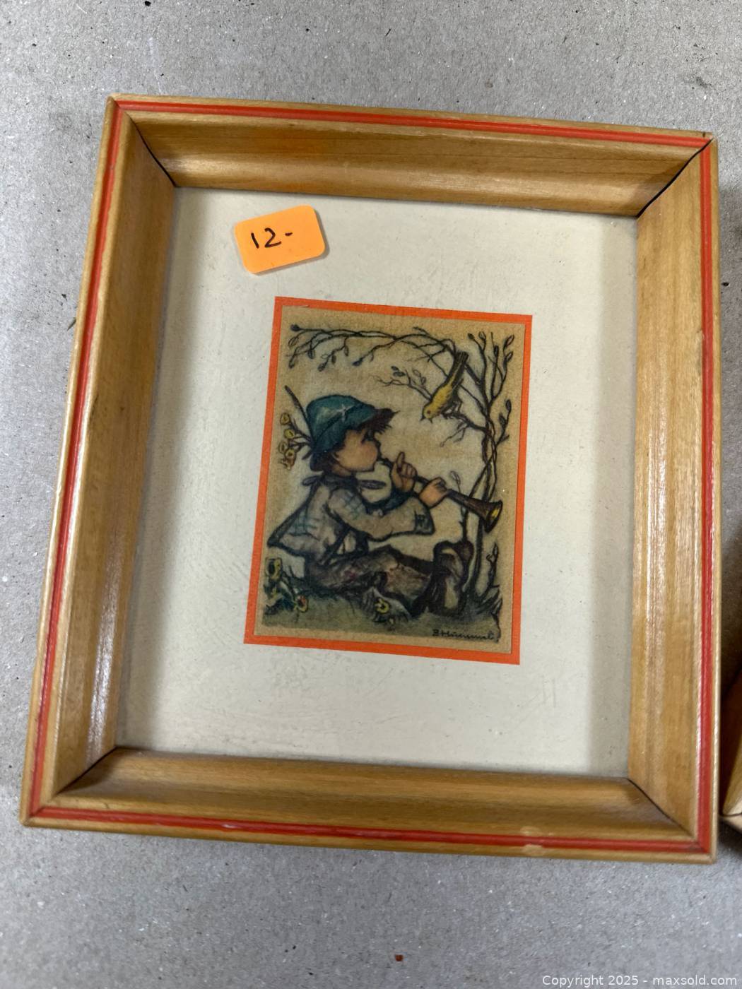 Pair of Framed Hummel Pictures Featuring Boy and Girl | Maxsold