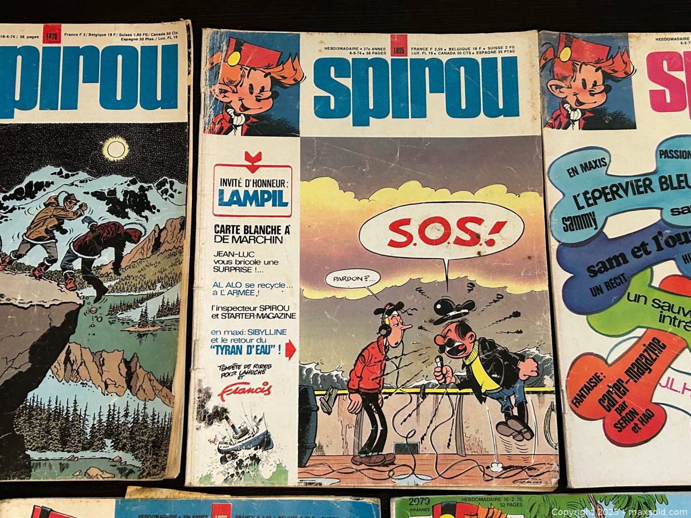 Seven Spirou French comic magazines 1970s–80s | Maxsold